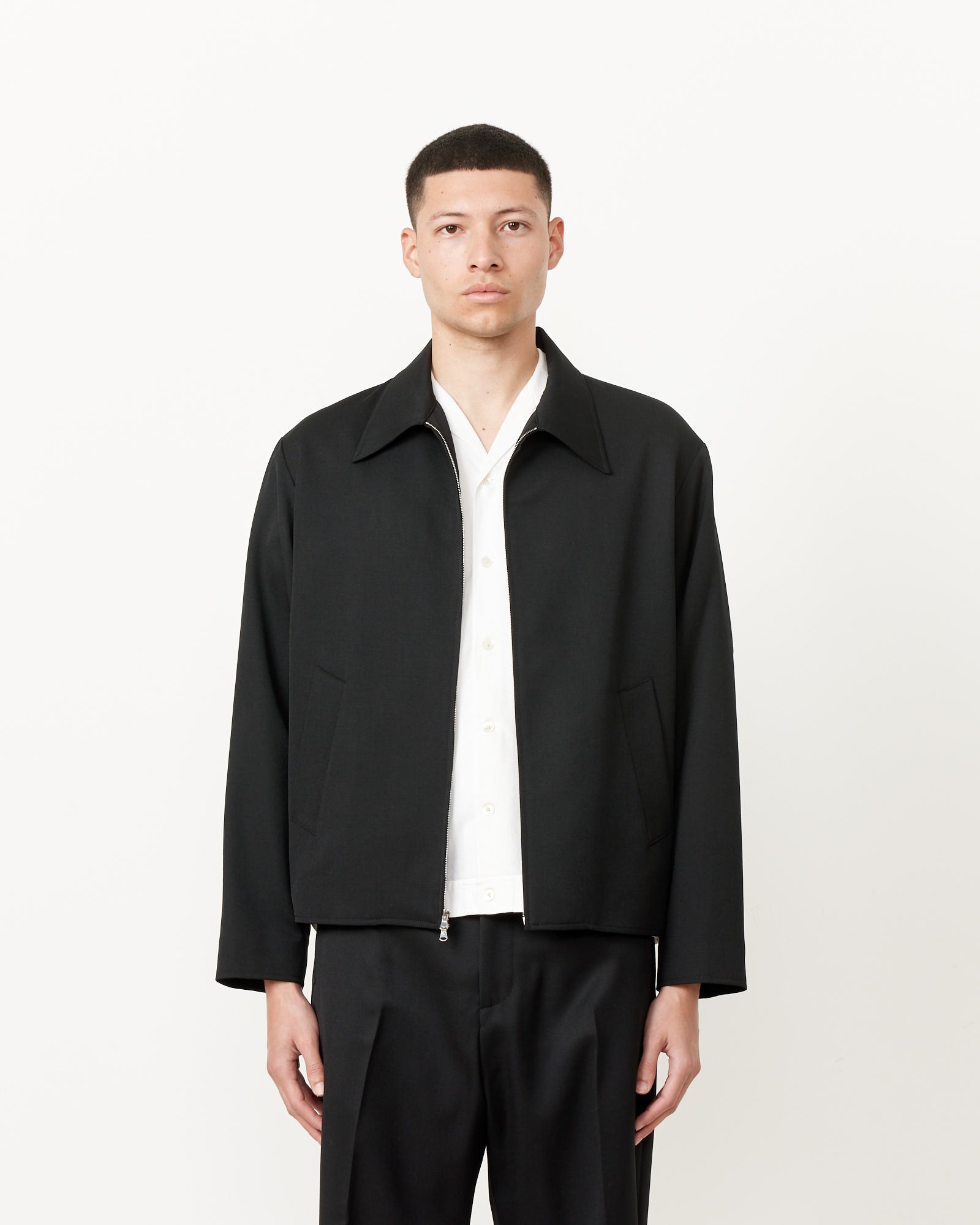 Zip Jacket Wool Gabardine in Black – Mohawk General Store