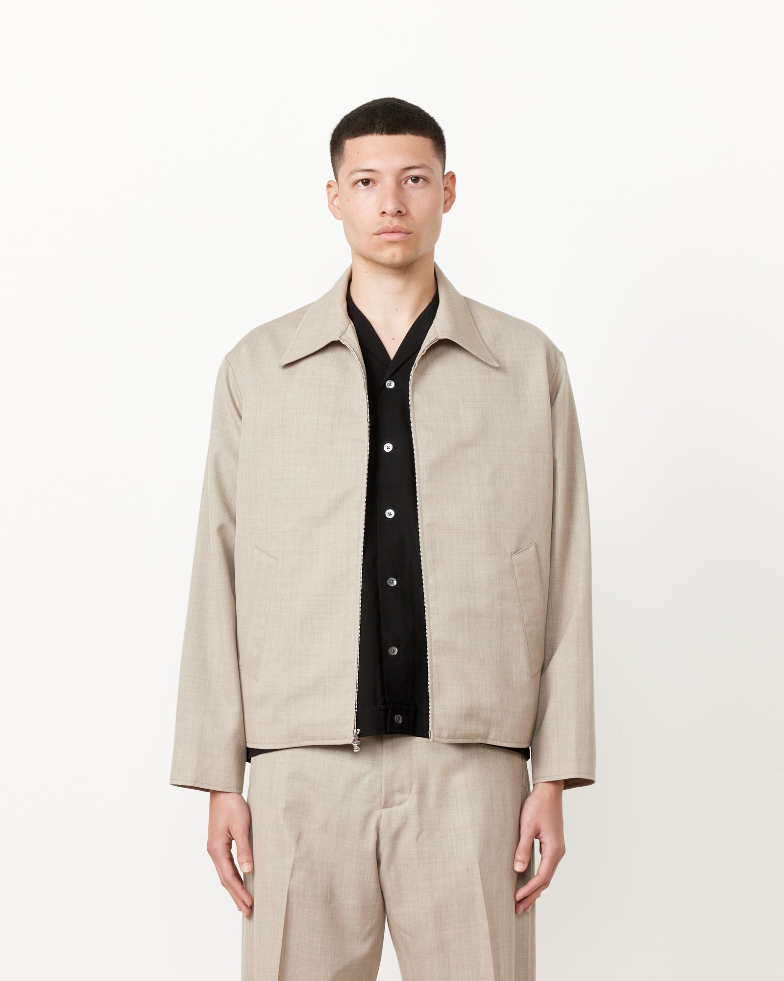 Zip Jacket Wool Gabardine in Greige – Mohawk General Store