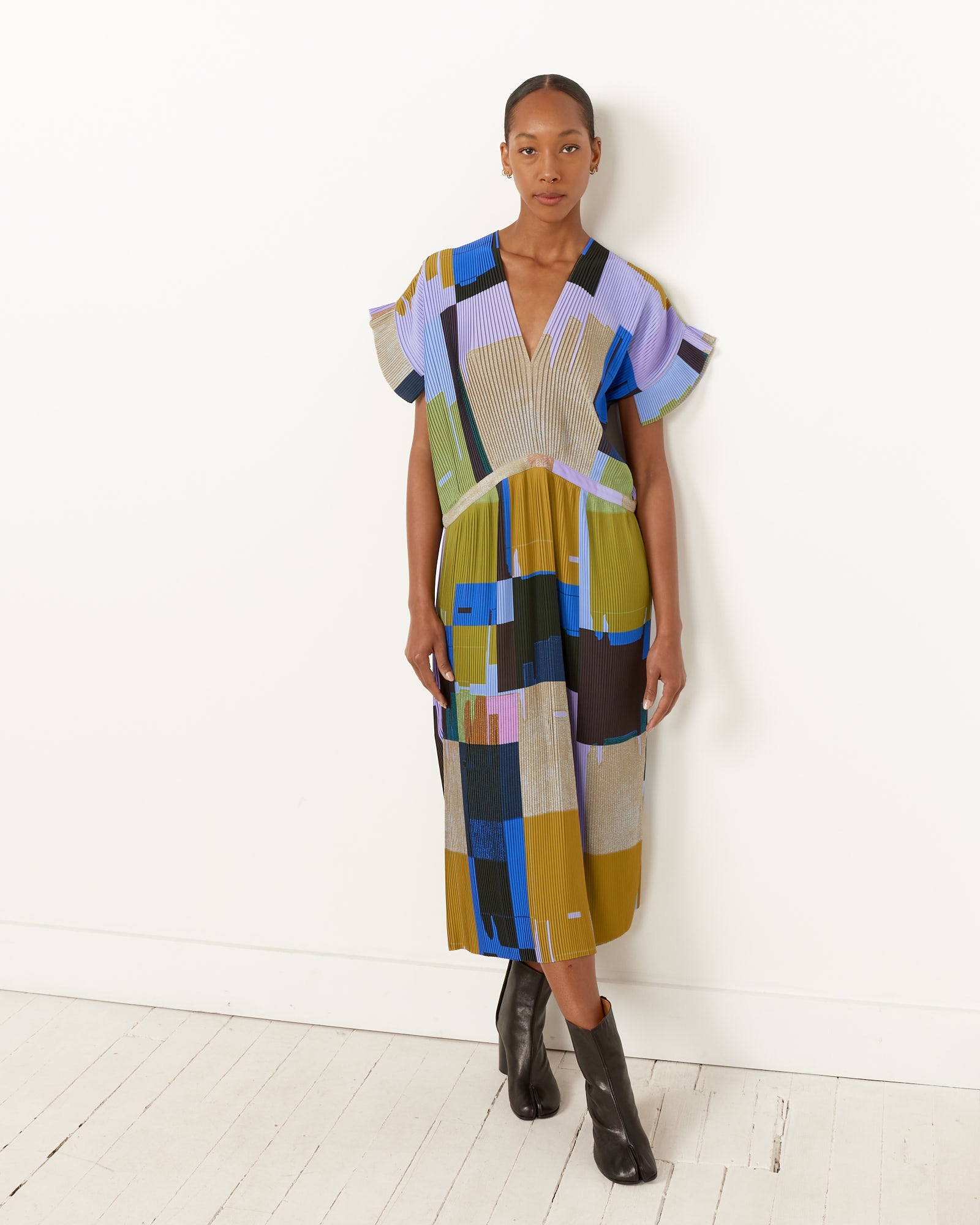 Transit Plisse Dress in Boxes Overlap – Mohawk General Store