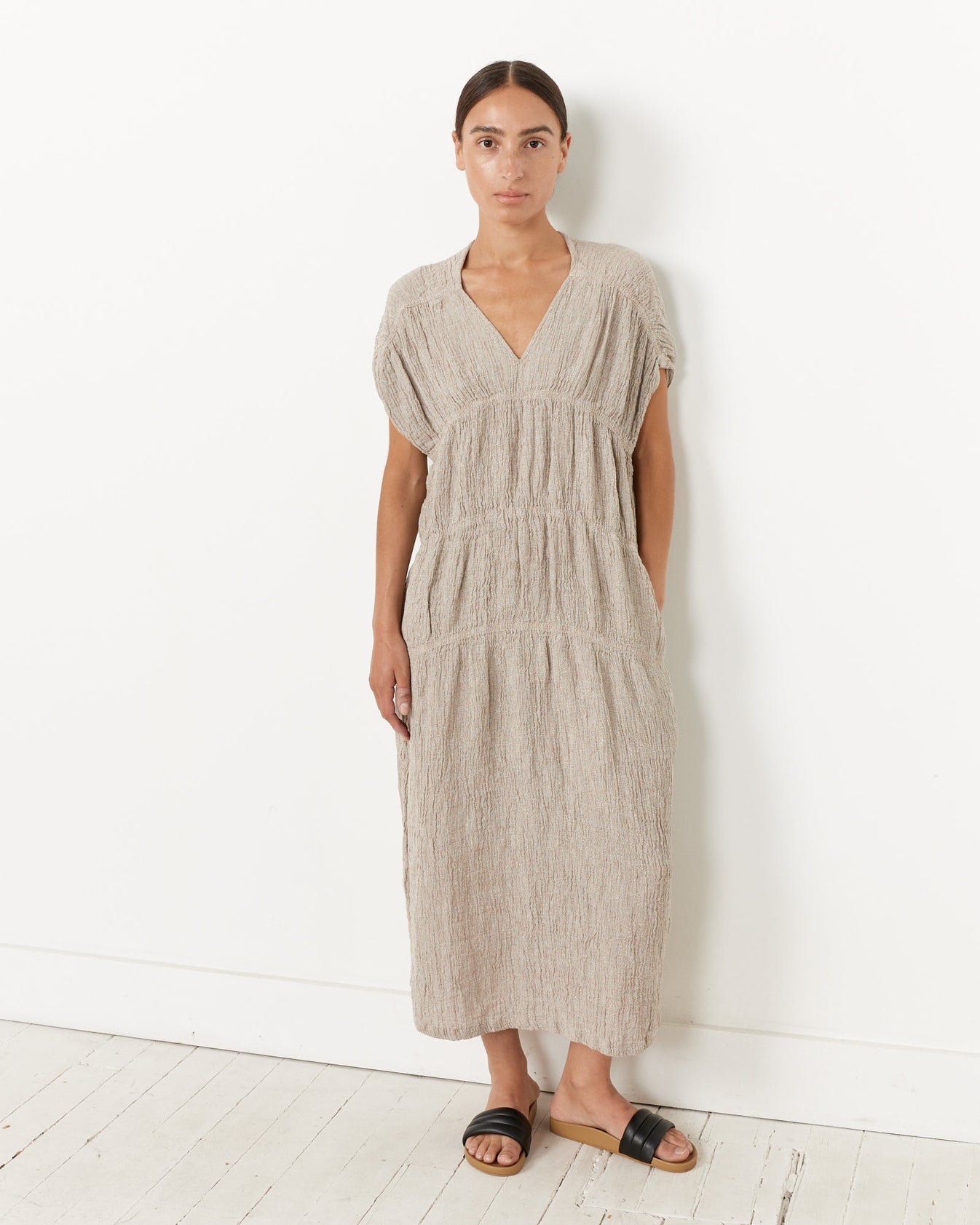 Gem Neck Dress in Ash