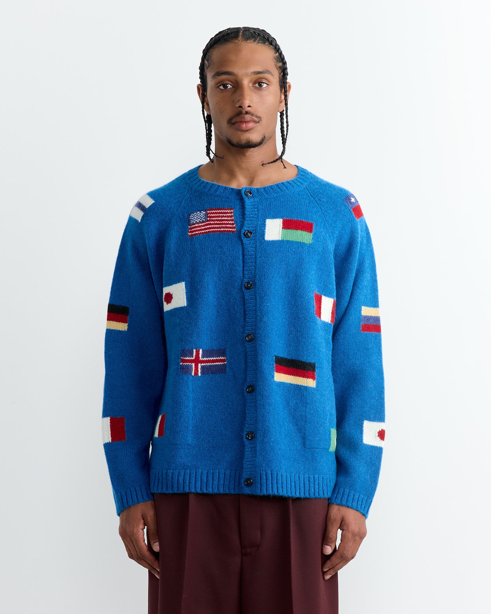 Round The World Cardigan in Blue