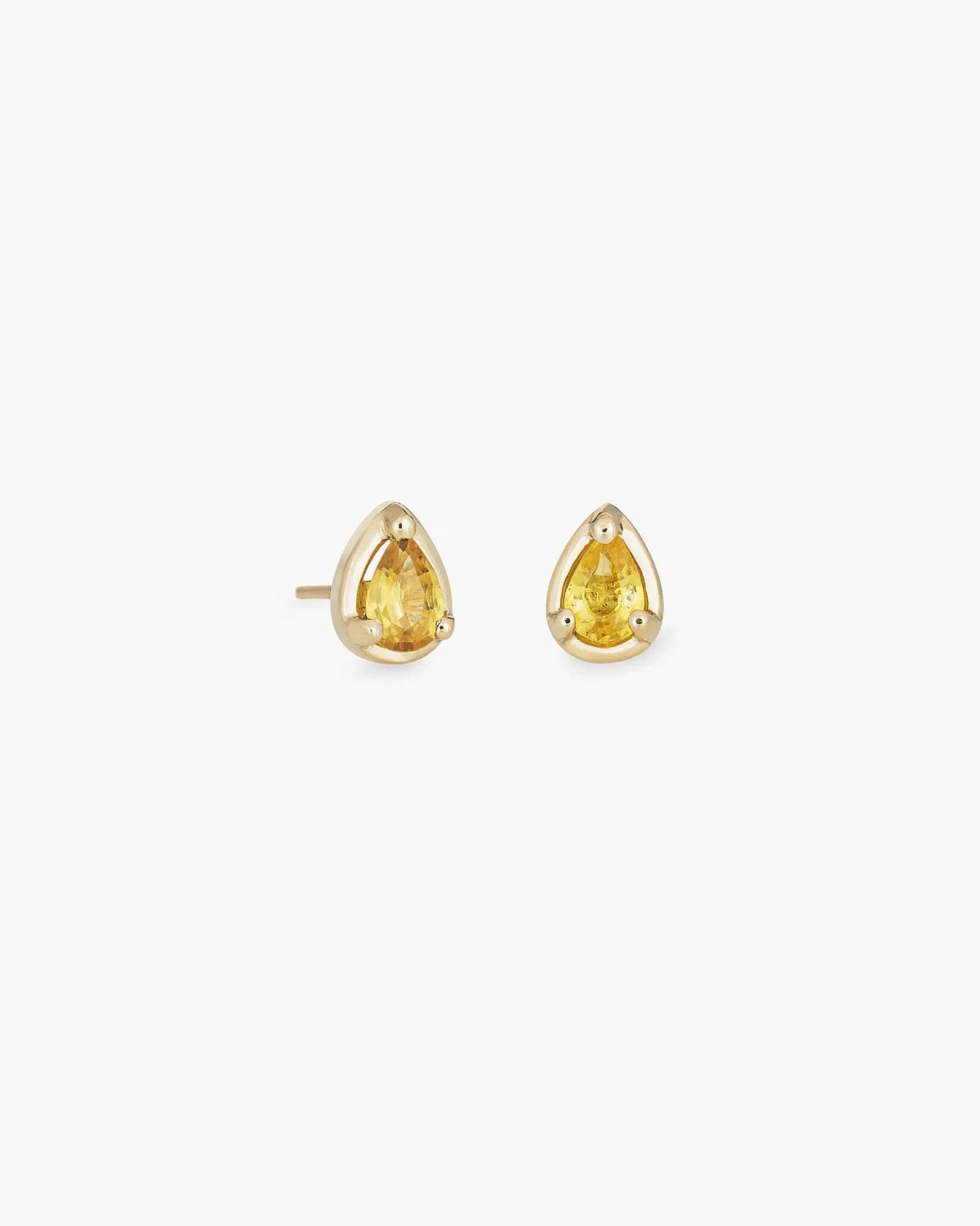 Yellow Sapphire Teardrop Studs - Great Gifts Club