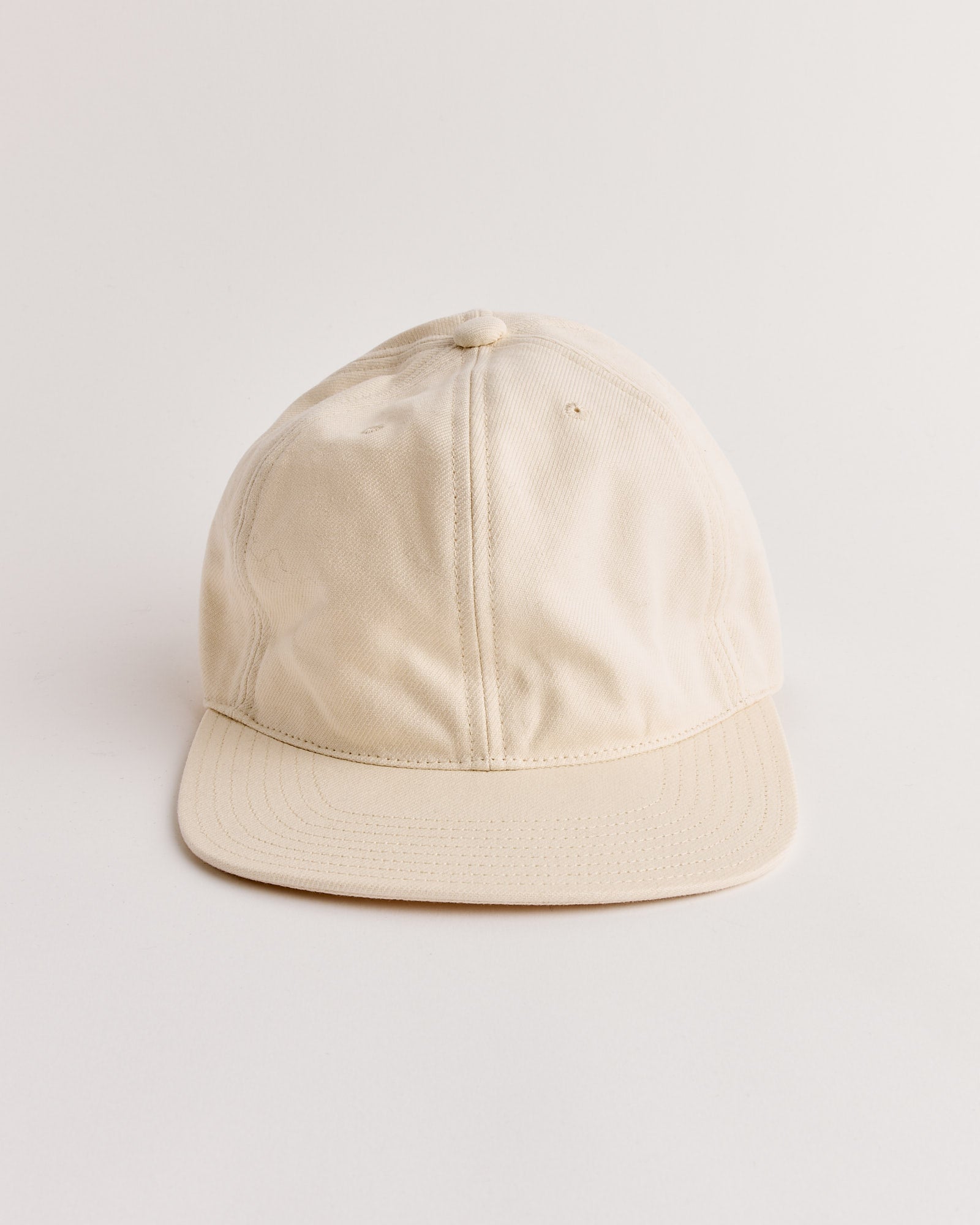 Velcro Back Cap in French Cotton Twill Cream