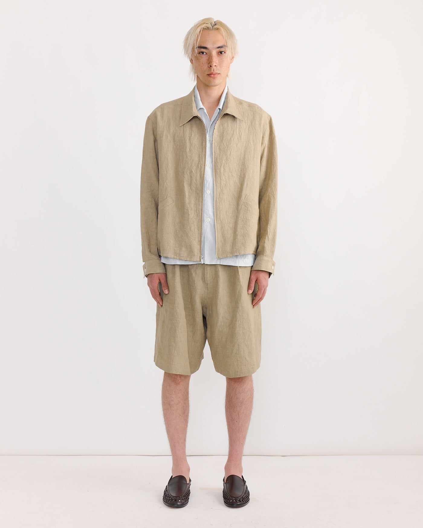 U Neck Caftan in Bone