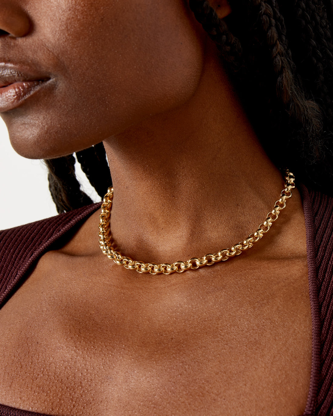 Cable Chain Necklace in 14k Gold Plated Brass